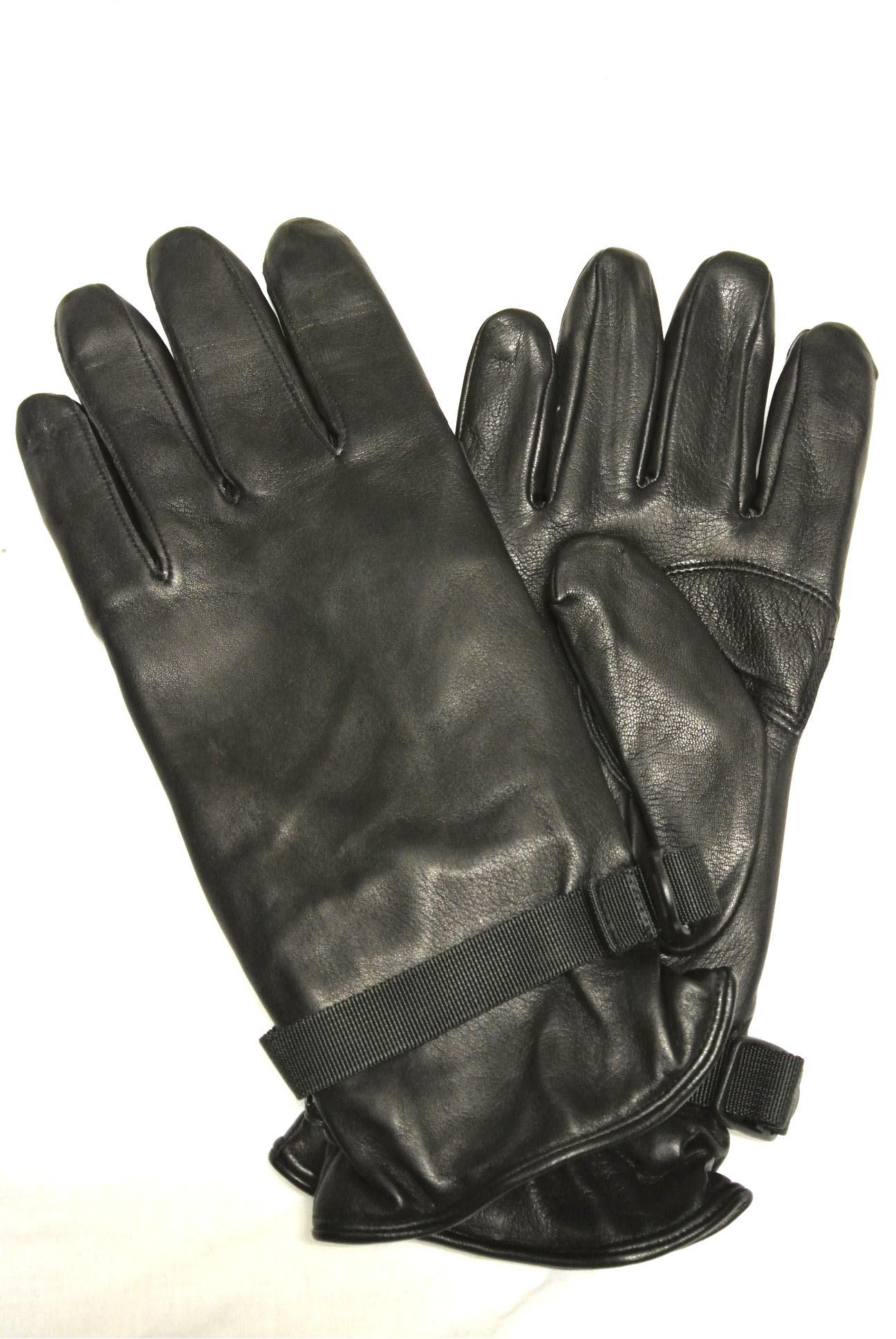 Black Leather Soldier Gloves