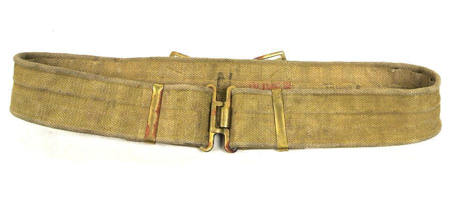 WWII 37 pattern khaki webbing belt