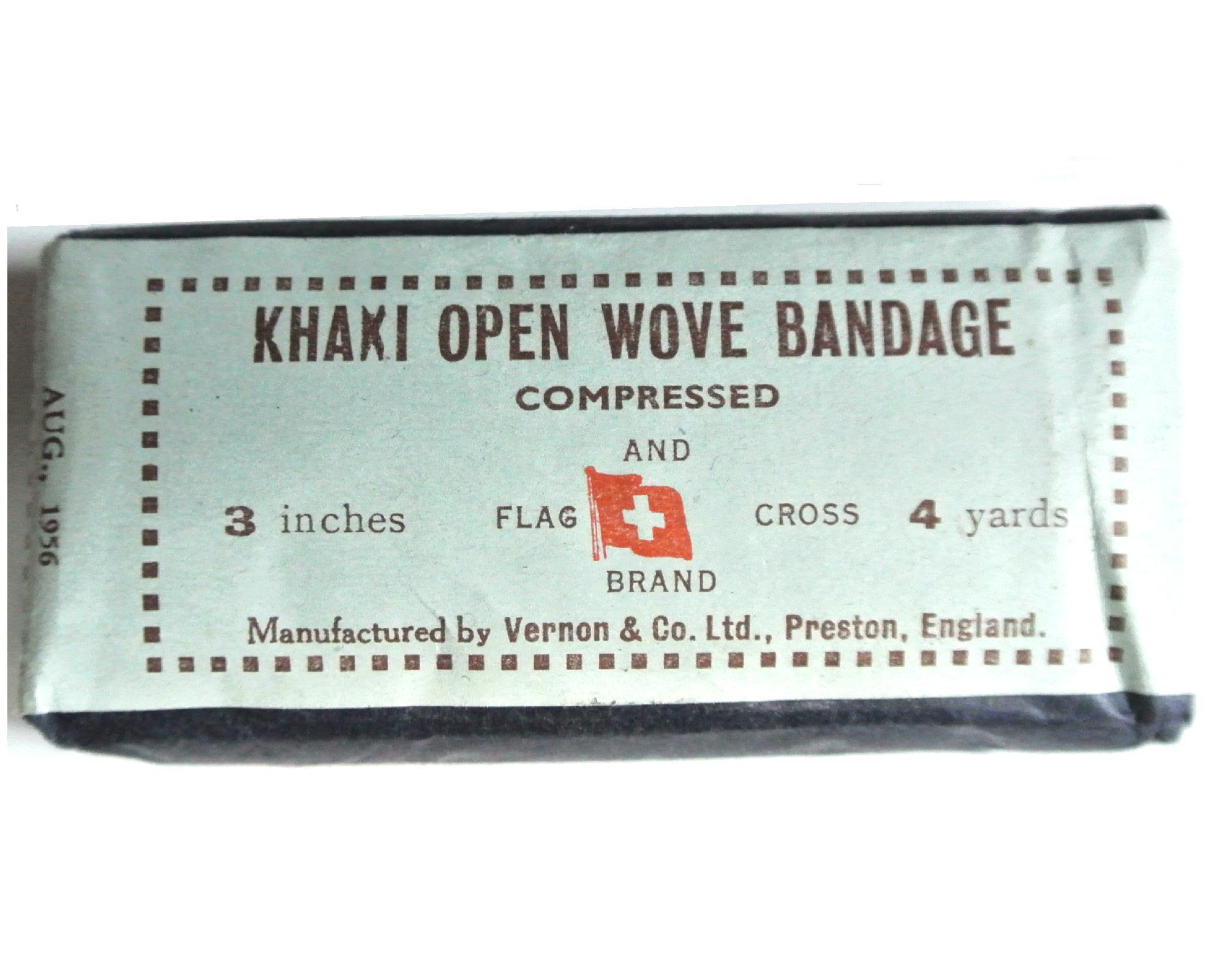 Khaki Open wove bandages WW2