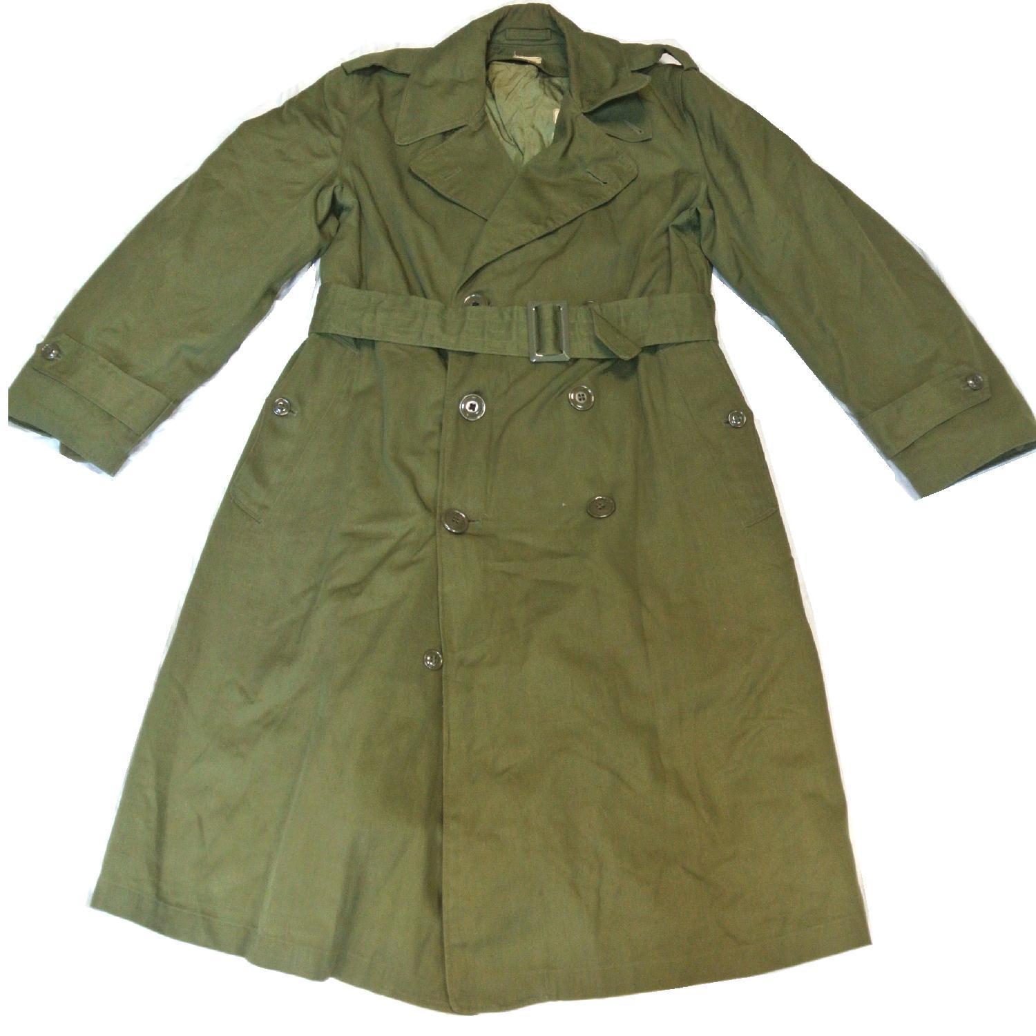 M-1950 Long Belted US Olive Overcoat 1950s Korea / Vietnam Era ...