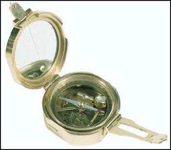 Large Collectable Brass Sighting Compass Military Collectables, Bayonets & Militaria