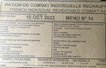 RCIR French Ration Pack Prepper Food