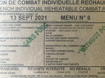 RCIR French Ration Pack Prepper Food