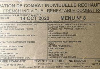 RCIR French Ration Pack Prepper Food