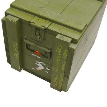 Wooden Olive Green Military Storage Box - Like New