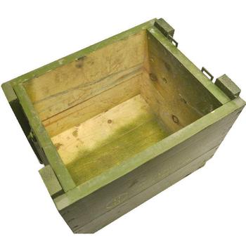 Wooden Olive Green Military Storage Box - Like New